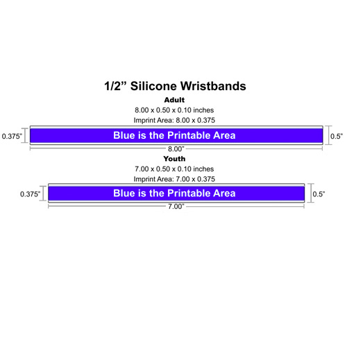 Custom Printed Wristbands 1/2"