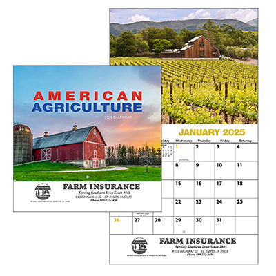 Imprinted American Agriculture Stapled Wall Calendar