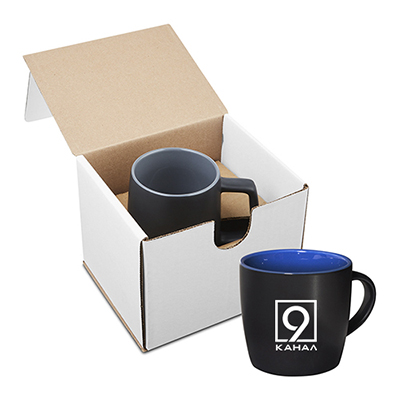 Logoed Ceramic Mug in Mailer - Prime Line 12oz Riviera Ceramic Mug in ...